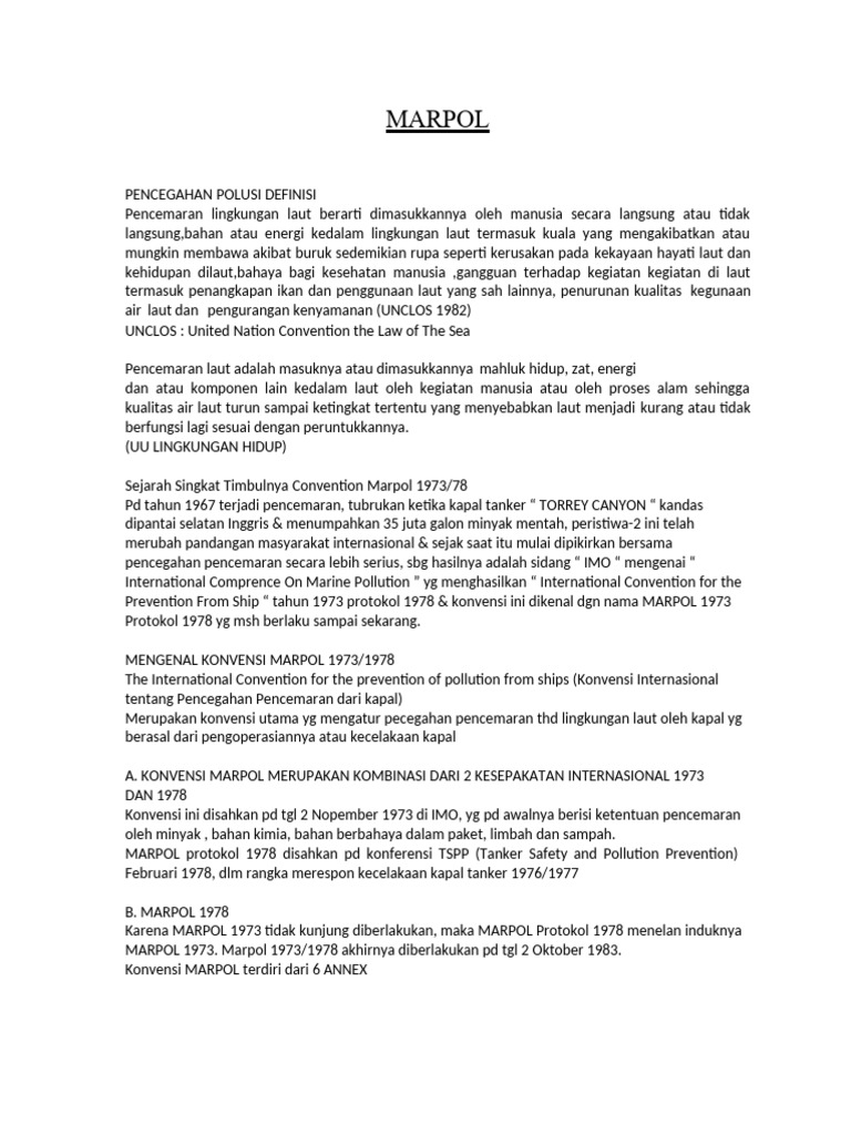 Marpol Materi PDF | PDF