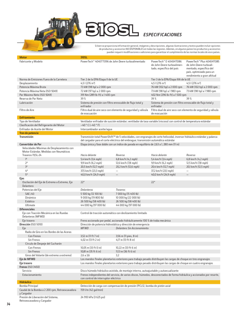 Ficha Tecnica 310SL | PDF | Embrague | Tecnología de vehículos