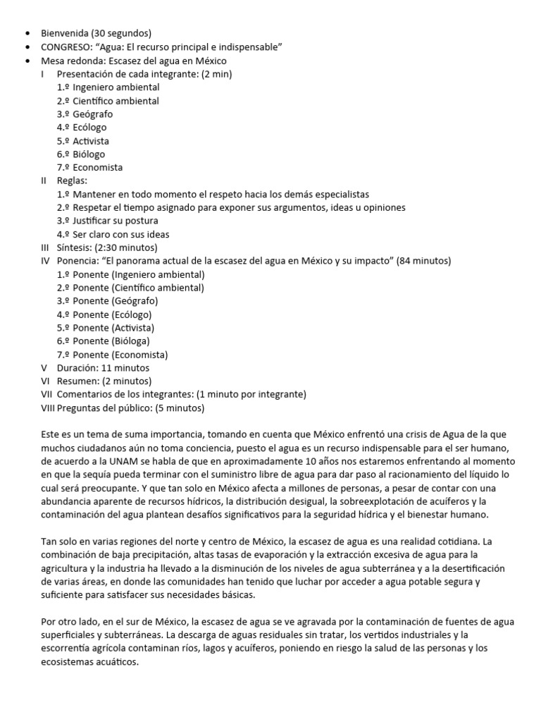 Escazes Del Agua | PDF | Agua | Escasez de agua