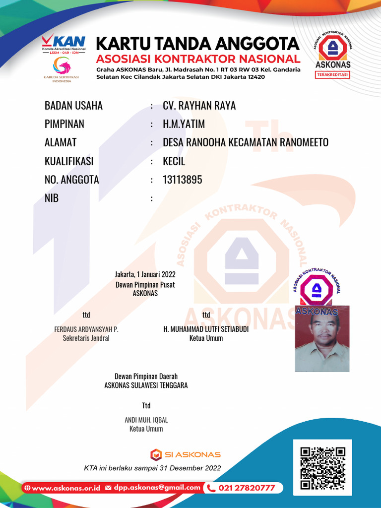Kta Askonas Cv. Rayhan Raya 2022 | PDF