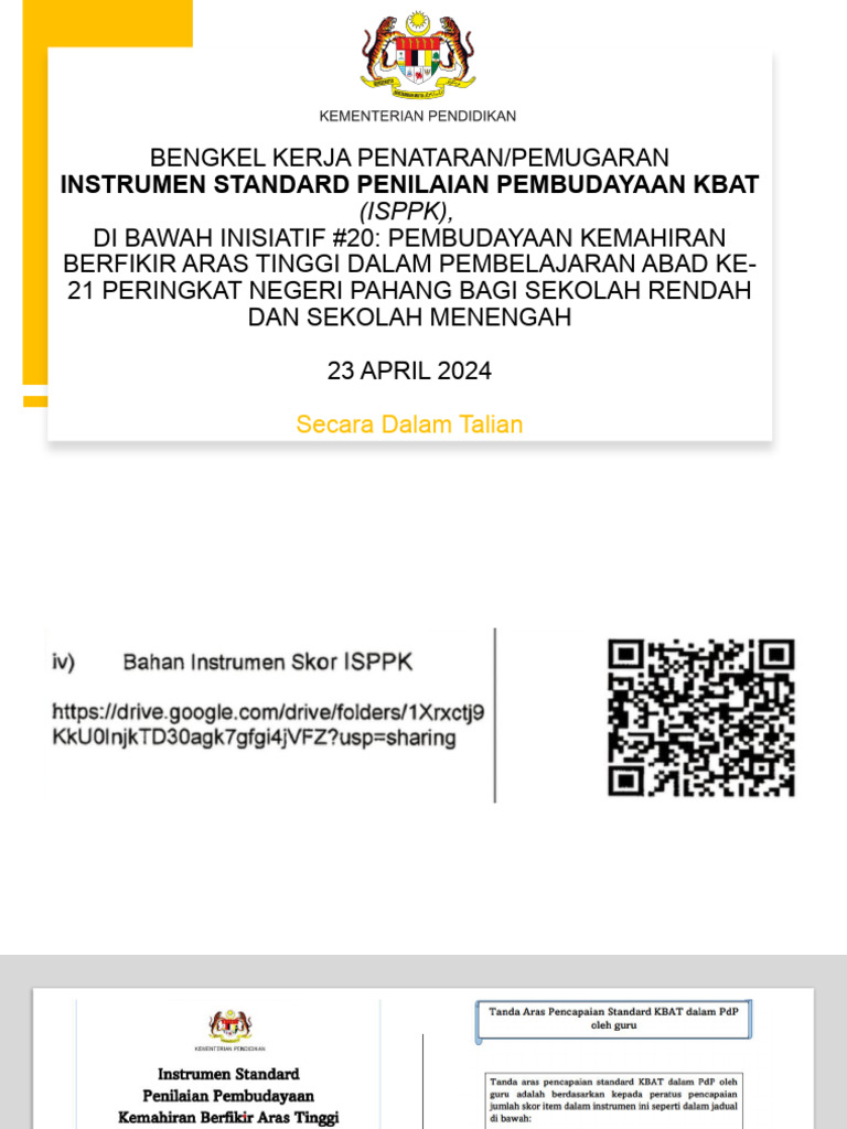 Slu Isppk Kbat Pengajaran Dan Pembelajaran Murid Pahang 23 Apr 2024 | PDF