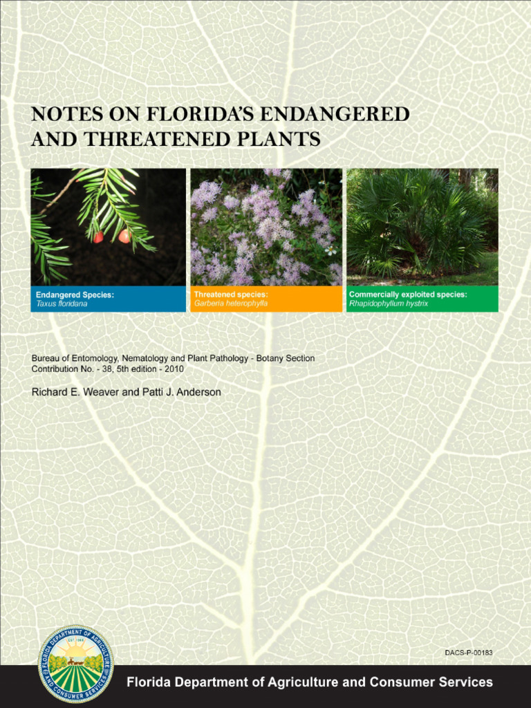 Notes On Floridas Endangered and Threatened Plants | PDF | Plants