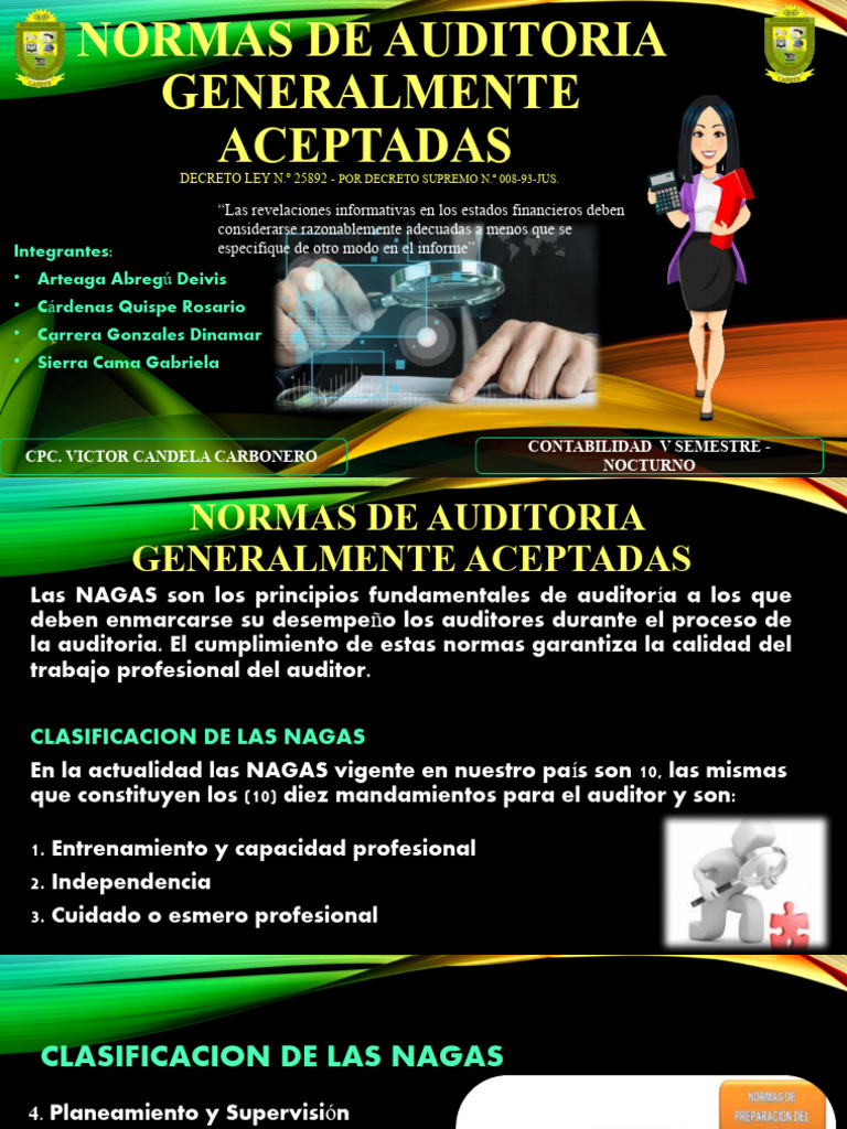 Normas de Auditoria Generalmente Aceptadas TRABAJO GRUPAL | PDF ...
