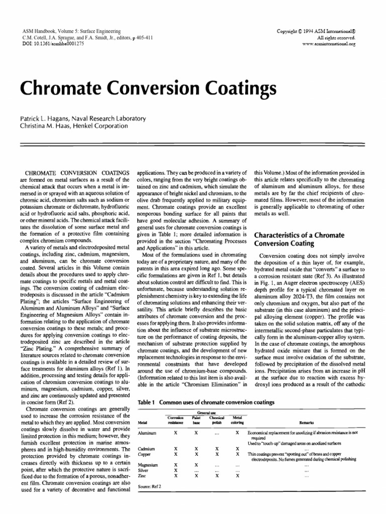 Chromate Conversion Coatings | PDF | Corrosion | Chromium