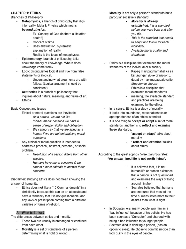 Chapter 1 - Ethics | PDF | Toleration | Relativism