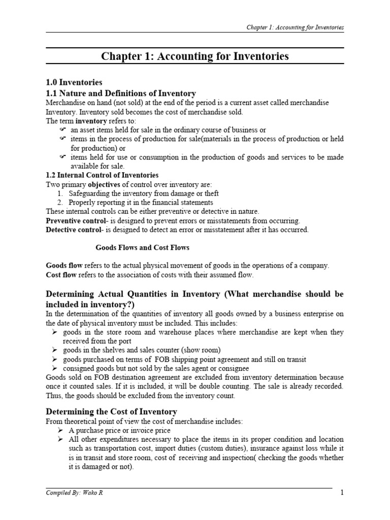 Fundamentals of Acct II Ch1 2016 2222 | PDF | Inventory | Cost Of Goods ...