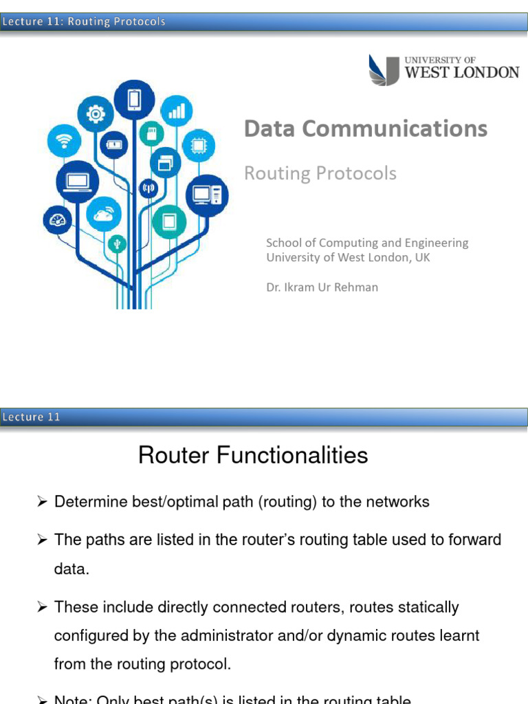 Lecture 9 Pdf Routing Router Computing 9906