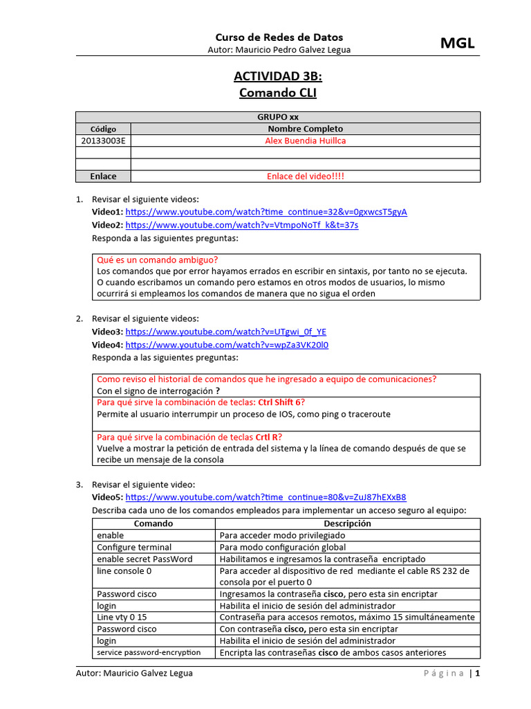 Actividad 3B Comandos CLI | PDF | Contraseña | Interfaz de línea de comando