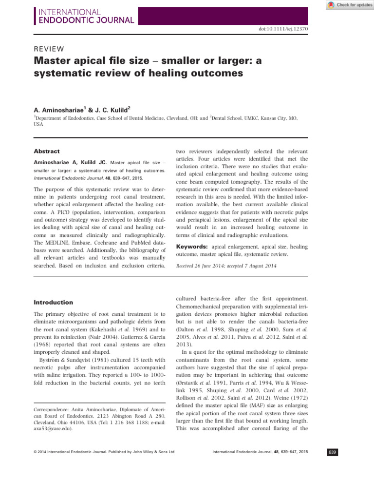 Int Endodontic J - 2014 - Aminoshariae - Master Apical File Size ...