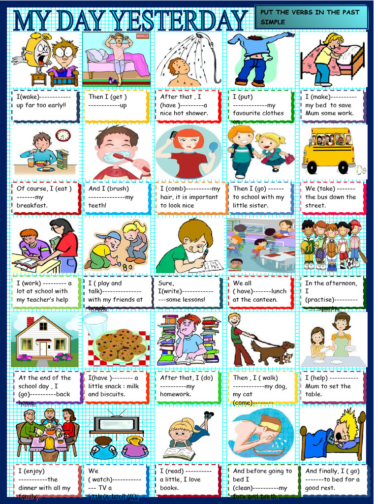 My Day Yesterday Past Simple | PDF