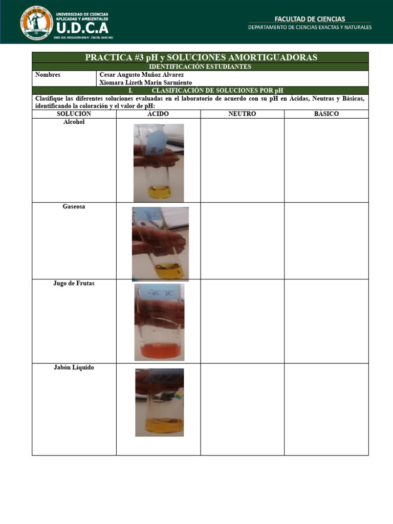 Formato Practica #3 PH y Soluciones Amortiguadoras | PDF | Sal (química) | Ácido