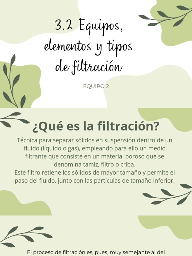 Tipos y Equipos de Filtración | PDF | Filtración | Membrana