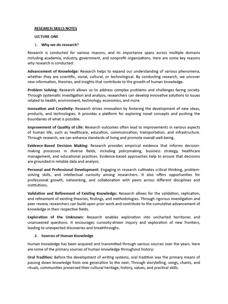 Research Skills Overview and Insights | PDF | Methodology | Qualitative ...
