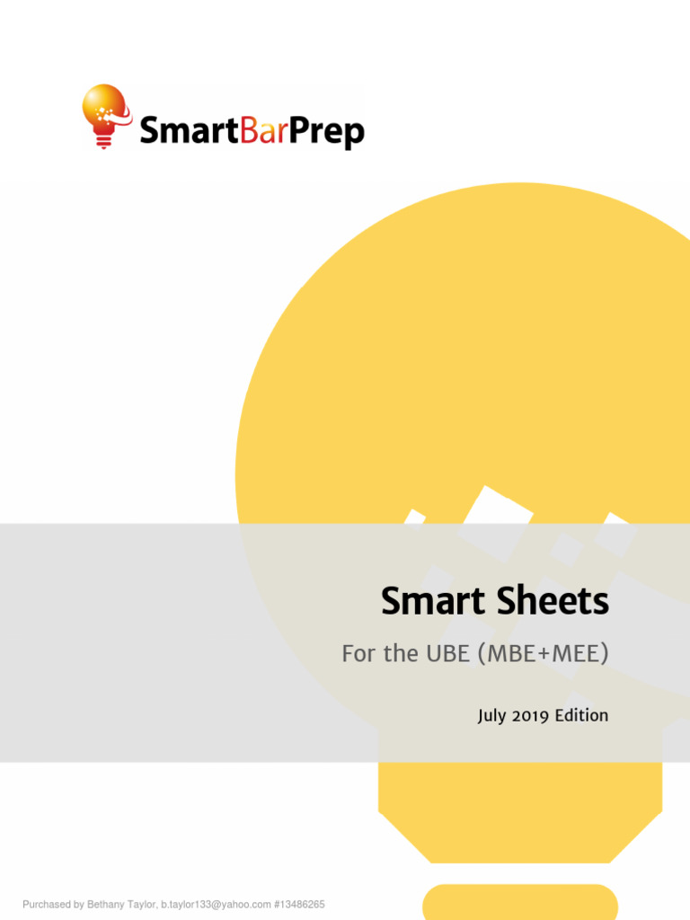 UBE Smart Sheets July 2019 | PDF | Law Of Agency | Legal Liability