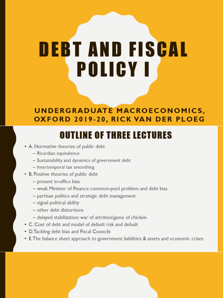 Debt and Fiscal Policy Lectures | PDF | Government Budget Balance ...