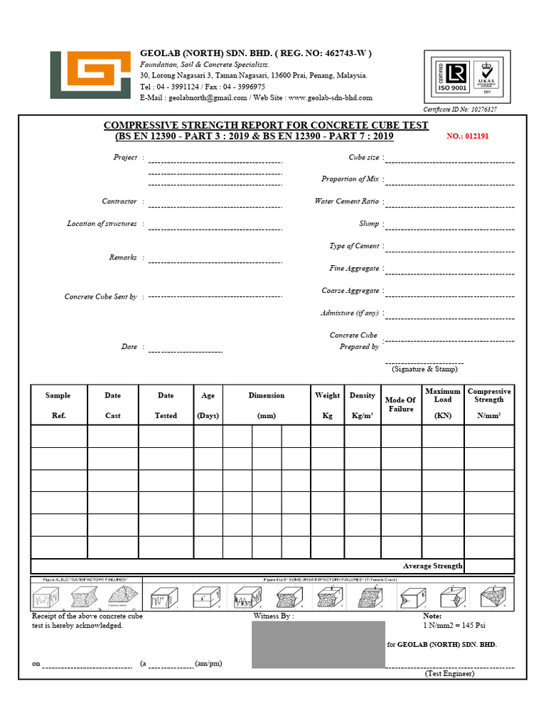 #CUBE TEST OFFICIAL REPORT-2024-failure Pattern | PDF | Concrete | Masonry