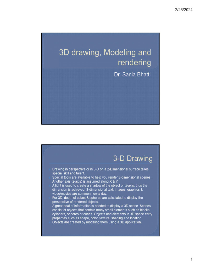 MC-9 (3D Drawing and Modeling) | PDF | 3 D Computer Graphics | Rendering (Computer Graphics)