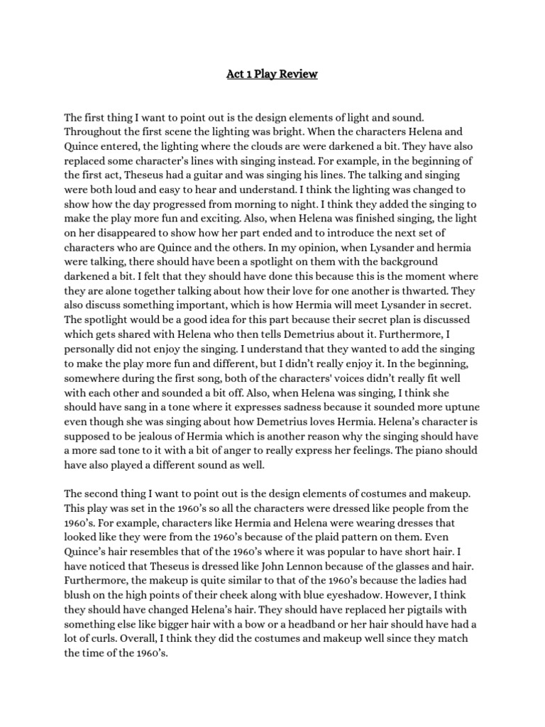 Act #1 Page To Stage | PDF