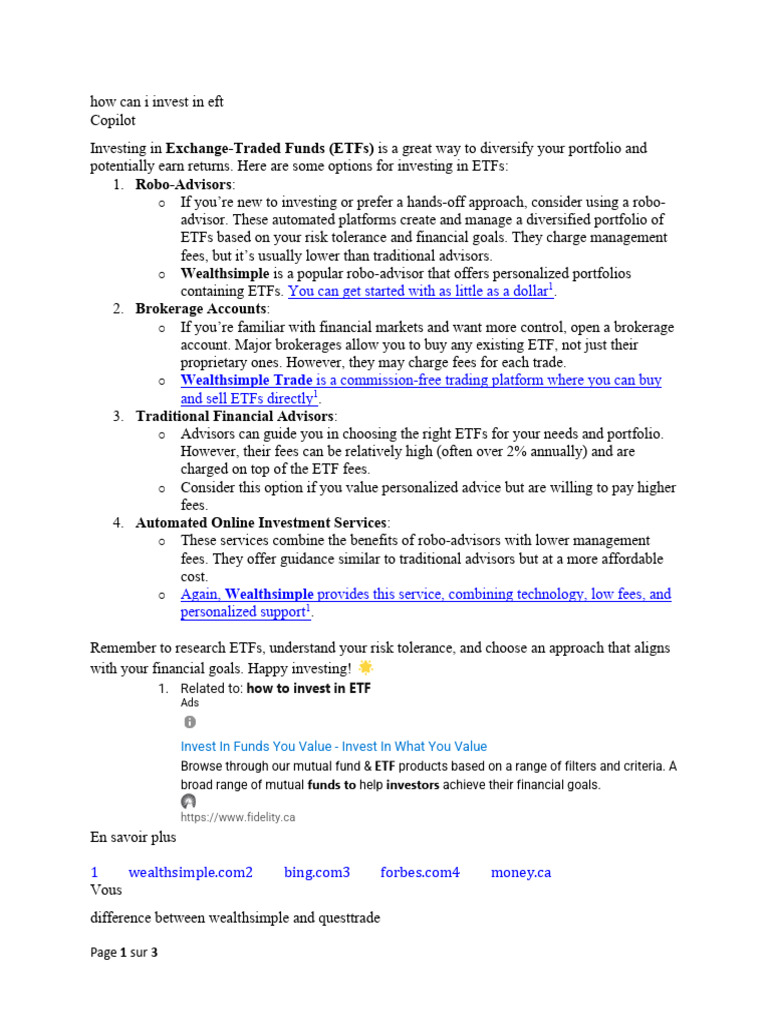 How Can I Invest in Eft | PDF | Exchange Traded Fund | Investing