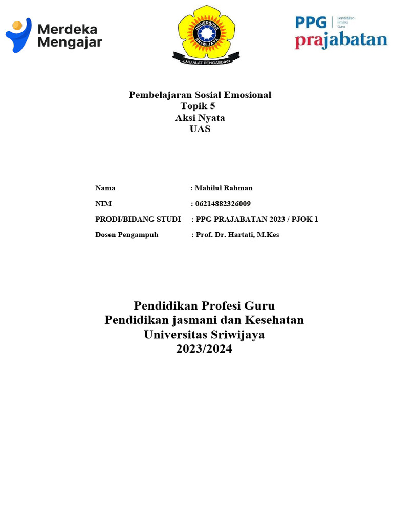 PSE - AKSI NYATA (UAS) - Topik 5 - Mahilul | PDF
