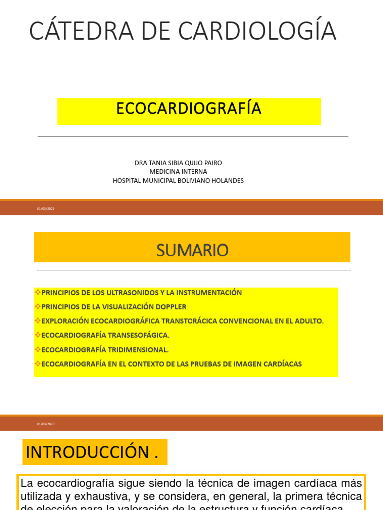 Ecocardiografía: Principios y Técnicas | PDF | Ecocardiografía | Efecto ...