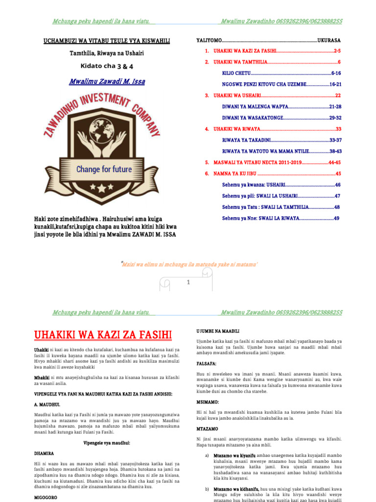 Uhakiki - Wa - Vitabu - Vya - Kiswahili (1) - 240405 - 143925 | PDF