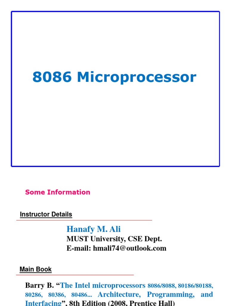 8086 Microprocessor | PDF | Assembly Language | Central Processing Unit