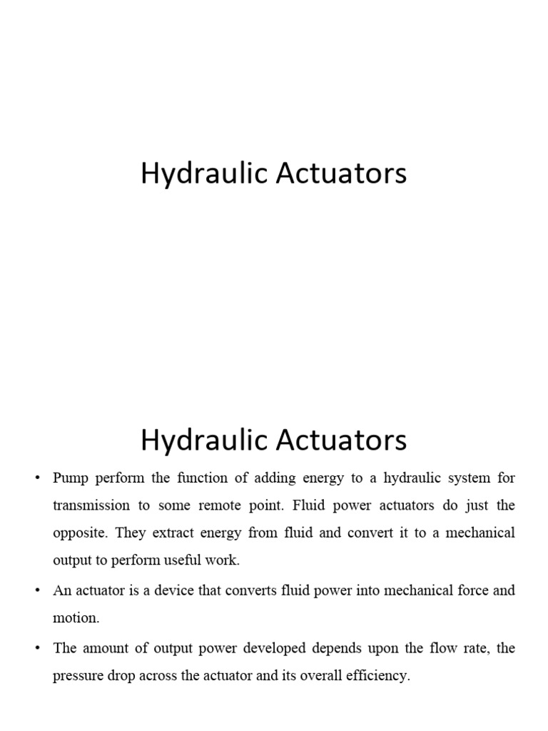Hydraulic Actuators | PDF | Actuator | Piston