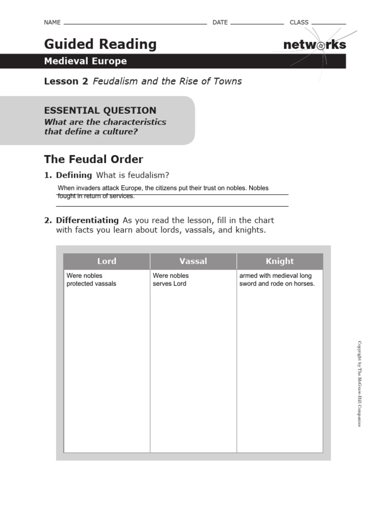 Bentley Chiang Lin - Lesson 2 Feudalism and The Rise of Towns | PDF ...