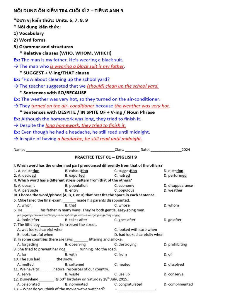 English 9 Final Exam Review Guide | PDF | Oceans | World Energy Resources