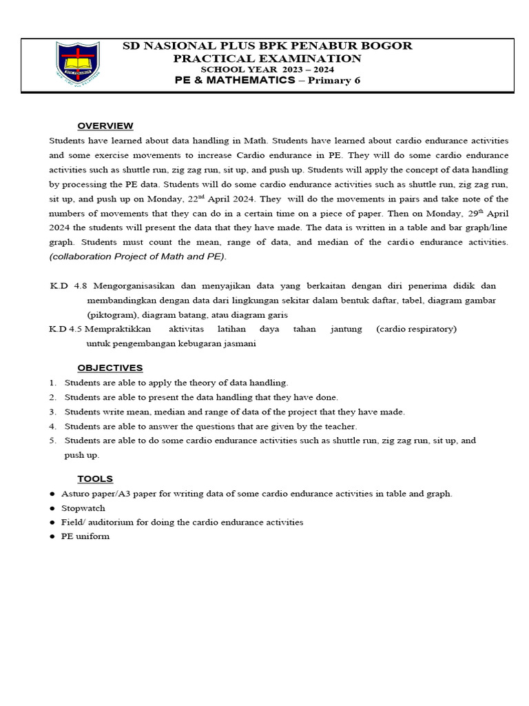 Overview Math and PE Practical Examination | PDF