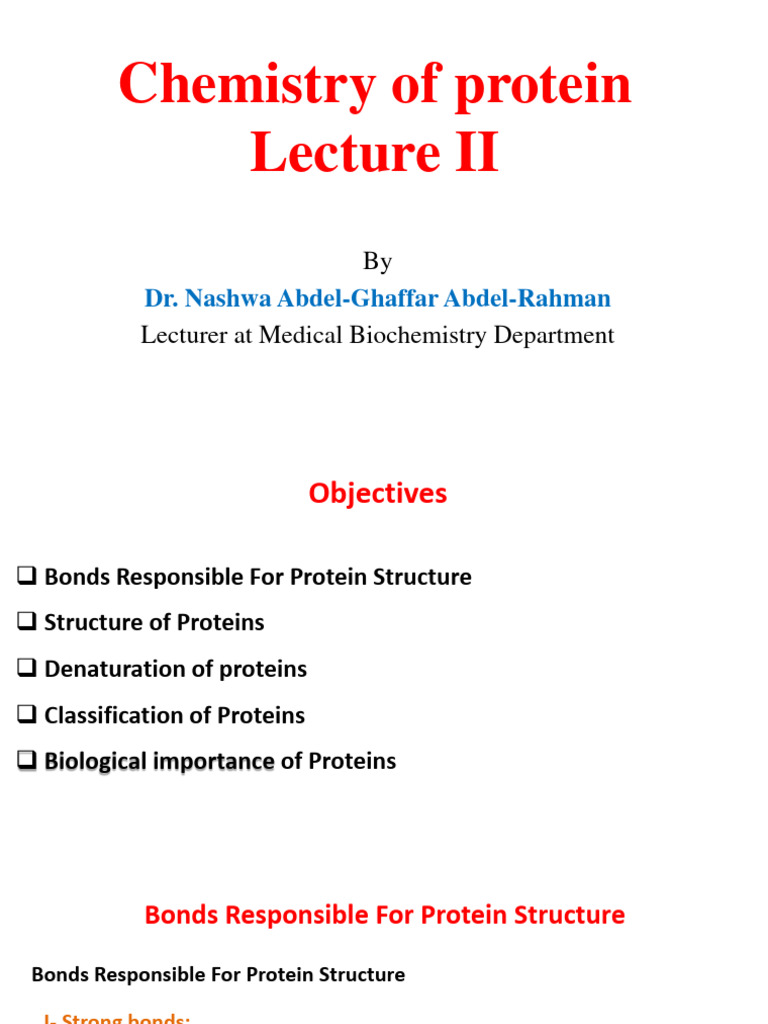 Chemistry of Protein II | PDF | Proteins | Denaturation (Biochemistry)