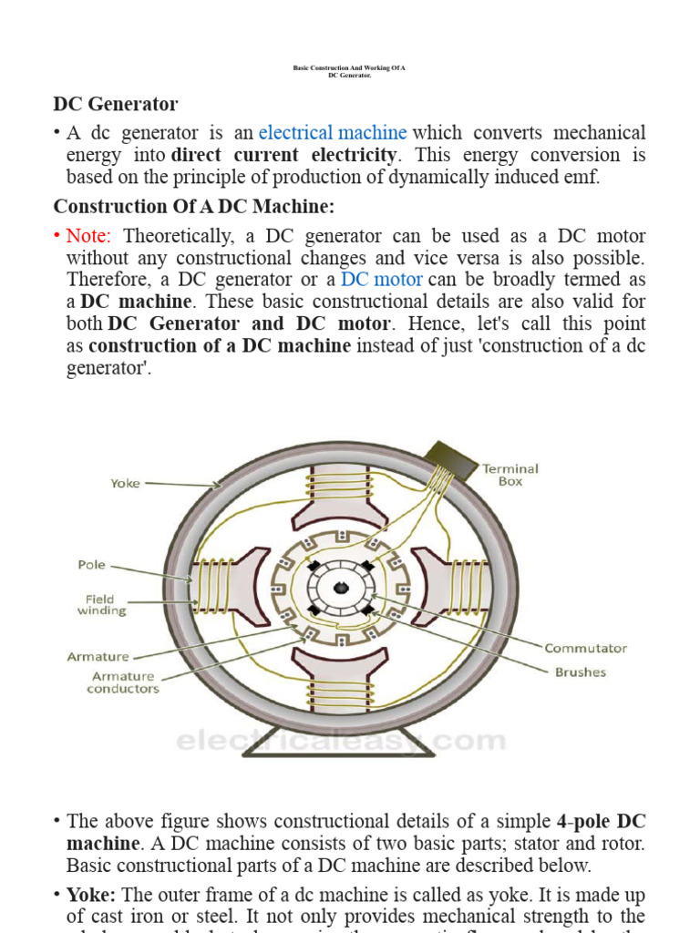 Dc Generators Pdf Electromagnetic Induction Electric Motor