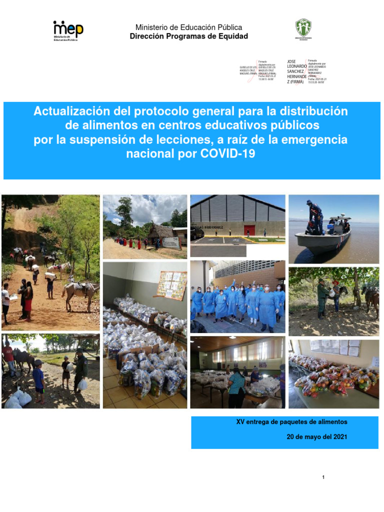 Protocolo de Distribución de Alimentos COVID-19 | PDF | Leche | Alimentos