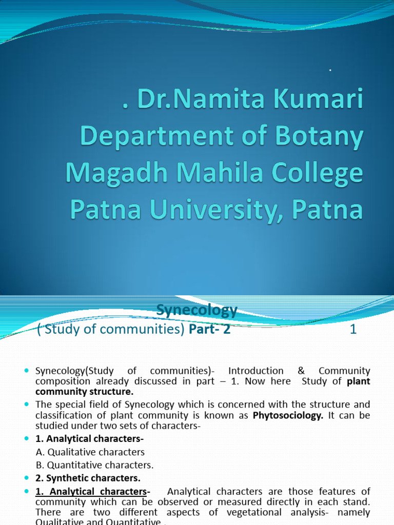 Synecology Part 2 | PDF | Home & Garden