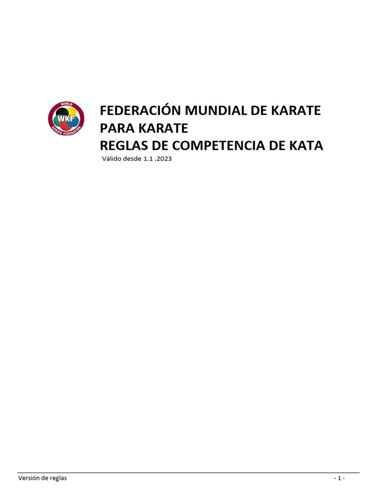 WKF Reglas para Karate ESP | PDF | Kárate | Kata