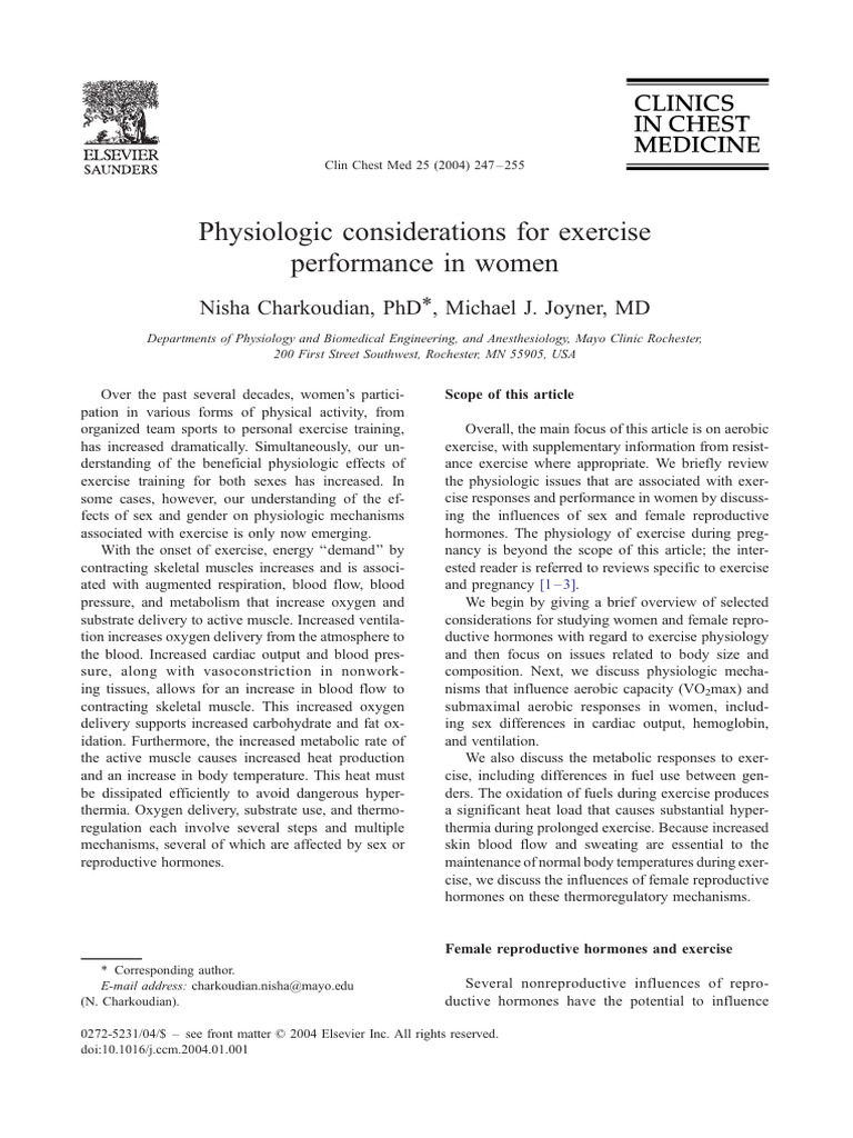 Charkoudian, N., & Joyner, M. J. (2004) - Physiologic Considerations ...