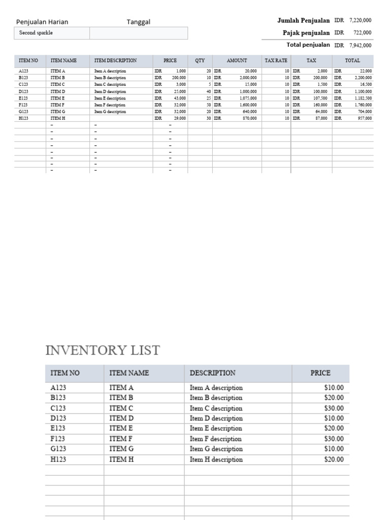Laporan Penjualan Harian Kledo | PDF | Taxes | Government Finances