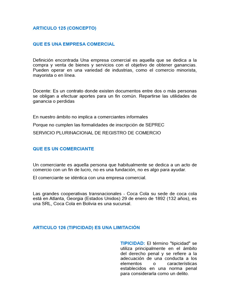 Resumen Codigo de Comercio Bolivia | PDF | Compartir (Finanzas) | Sociedad de responsabilidad ...