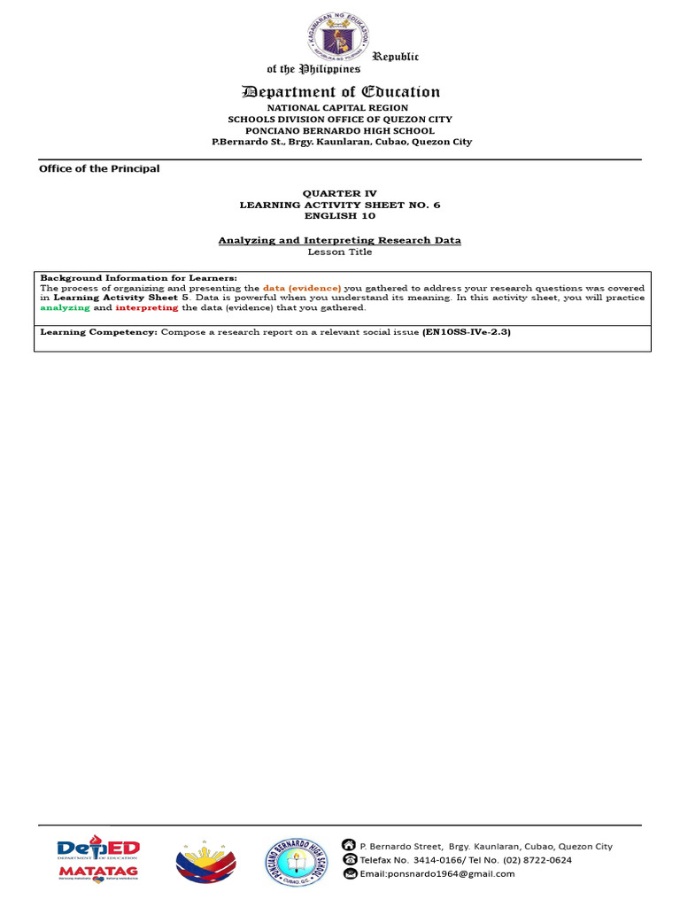 Learning-Activity-Sheet-6 - ADVINCULA | PDF | Learning | Hairstyle