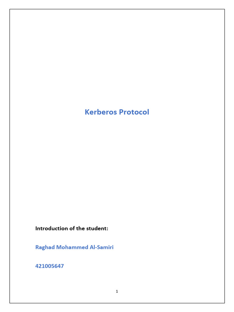 Kerberos Protocol 22بحث | PDF | Information Security | Security