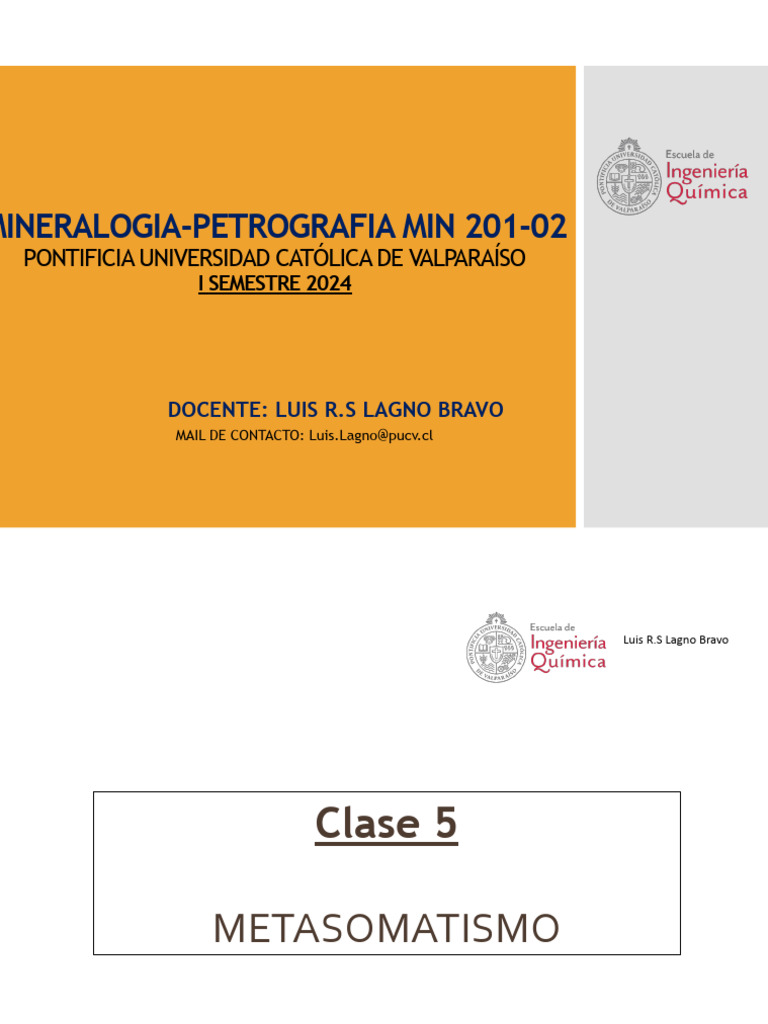 Clase 5 Metasomatismo | PDF | Roca (geología) | Geología