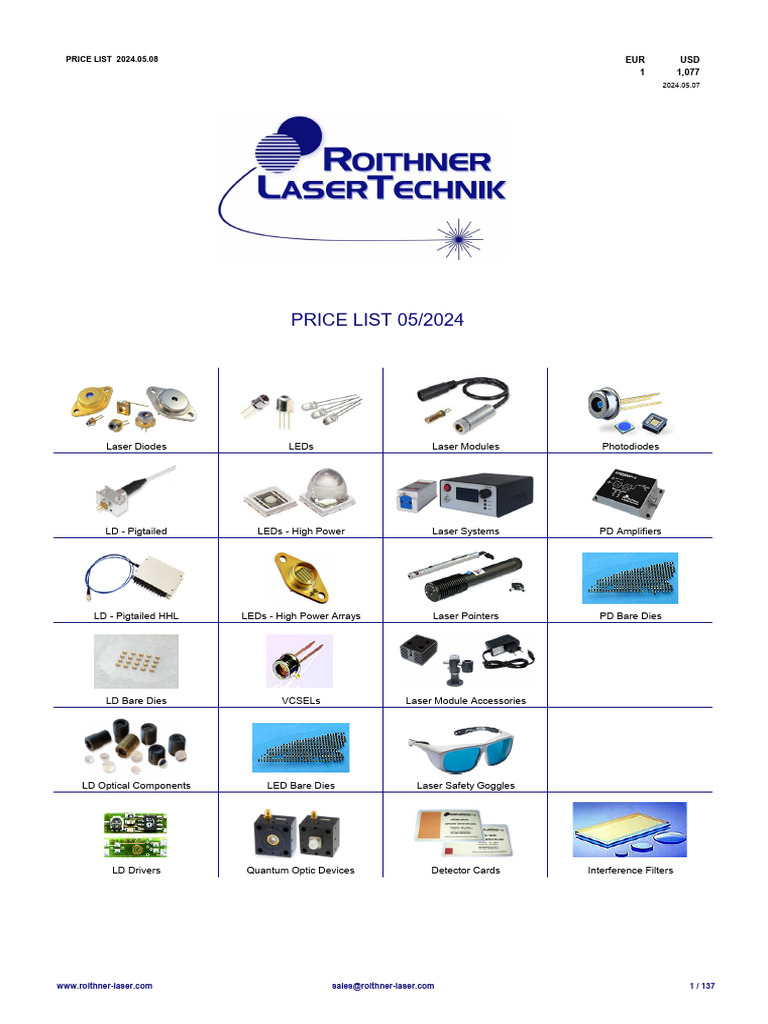 Pricelist | PDF | Laser | Light Emitting Diode