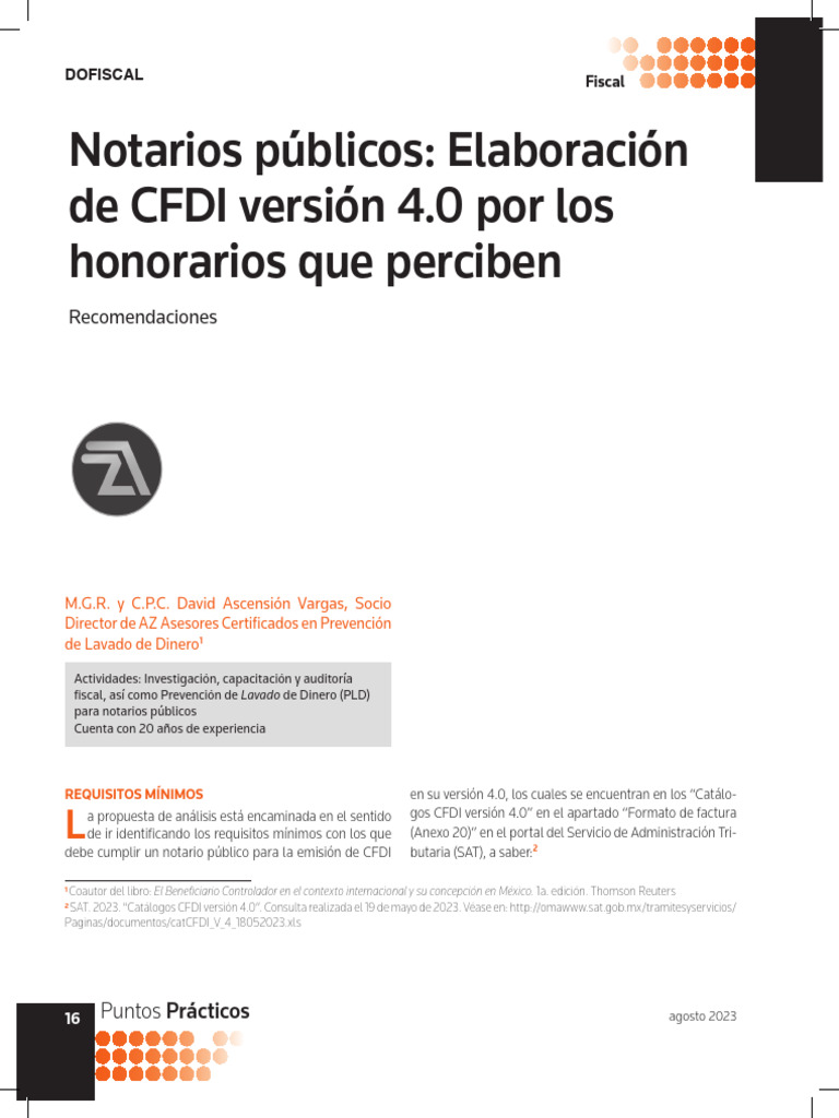 Puntos Practicos-CFDI 4 Notarios | PDF | Cheque | Peso mexicano