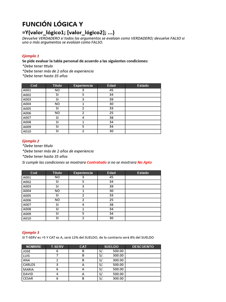 03_función Lógica y _ o | PDF