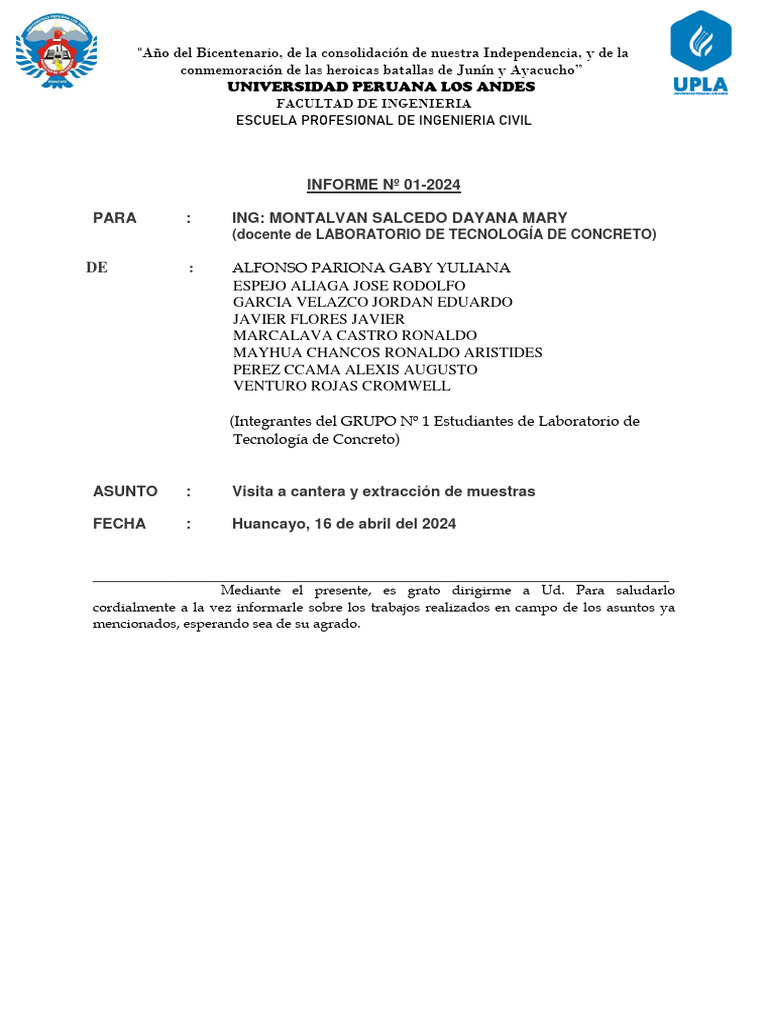 Tecnologia de Laboratorio de Concreto - Inform 1 | PDF | Cantera