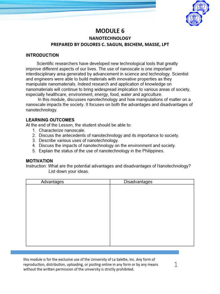 Module 6 Pcea003 | PDF | Nanotechnology | Physical Sciences