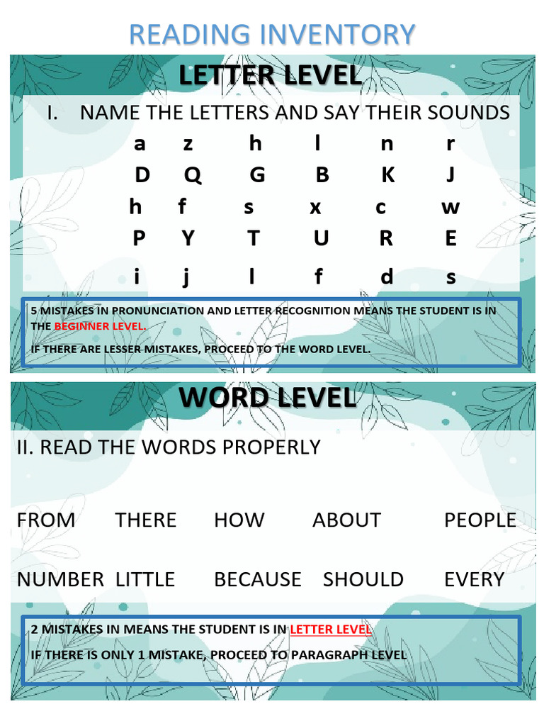 English Reading Tool | PDF