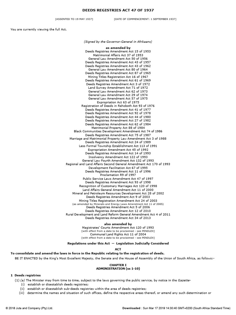 Deeds Registries Act Overview 1937 | PDF | Domain Name Registrar ...
