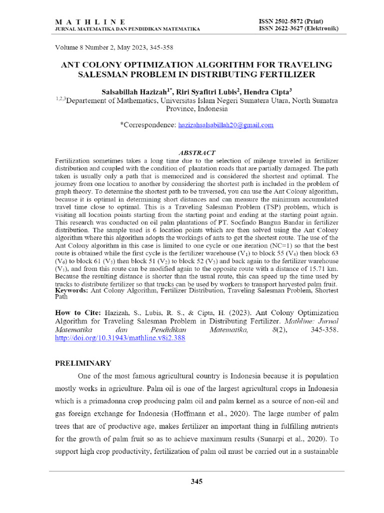 View Of Ant Colony Optimization Algorithm For Traveling Salesman